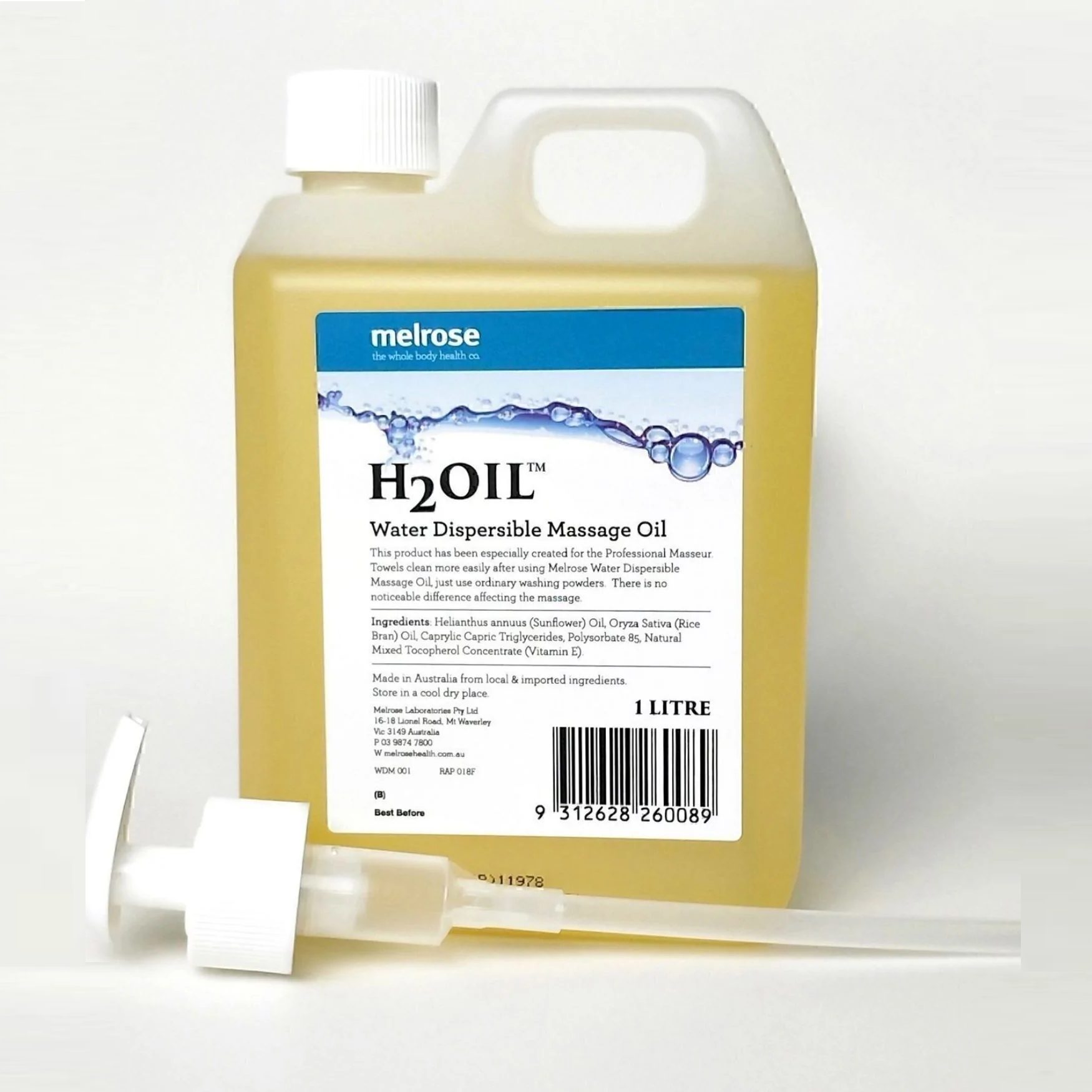 Melrose H2oil Water Dispersible Massage Oil Online 1litre